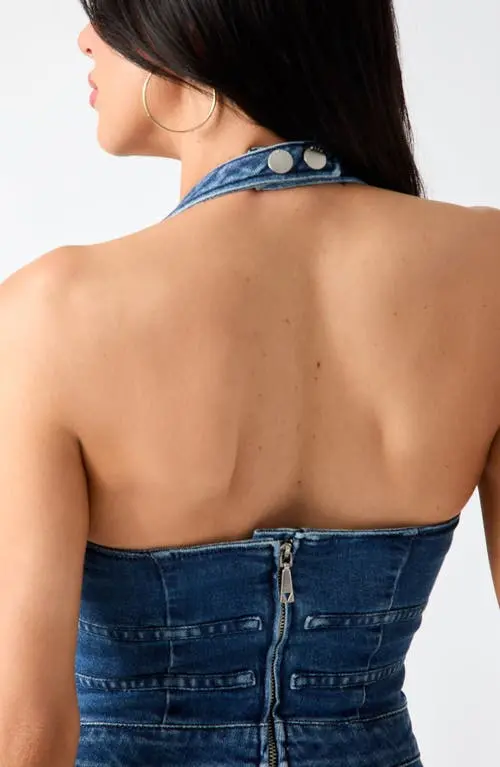 Guess Val Halter Denim Jumpsuit