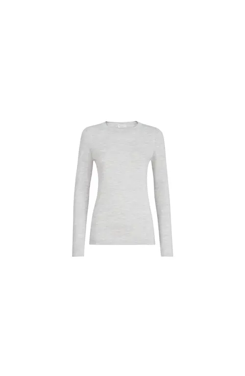 Brunello Cucinelli Cashmere And Silk Lightweight Sweater - Light Grey