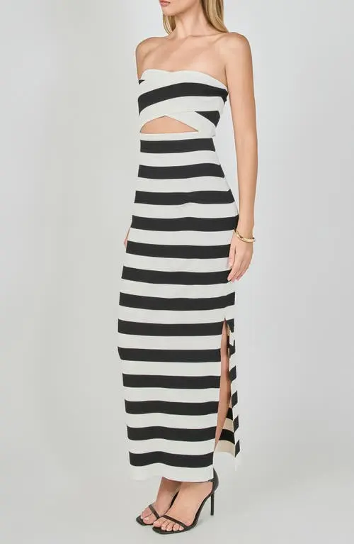 Endless Rose Striped Cutout Knit Maxi Dress