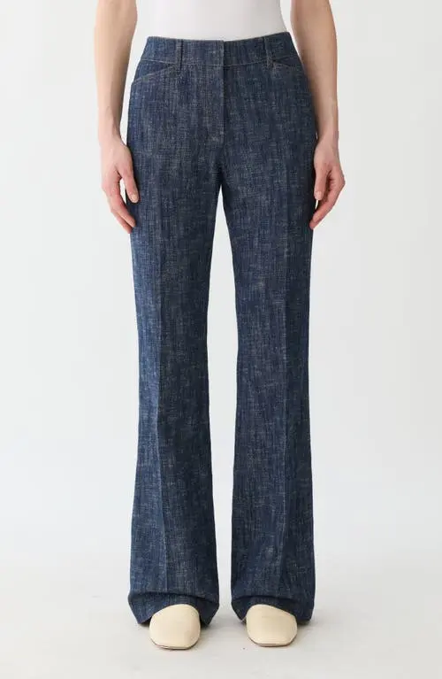 Lafayette 148 New York Cotton & Linen Flare Leg Pants