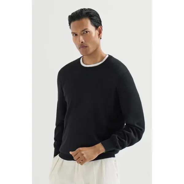 Brunello Cucinelli Cashmere And Silk Lightweight Sweater - Black