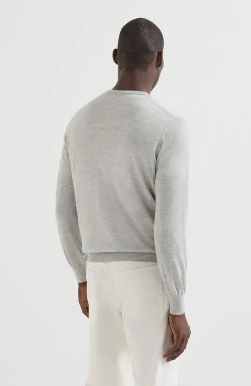 Brunello Cucinelli Cashmere And Silk Lightweight Sweater - Pebble