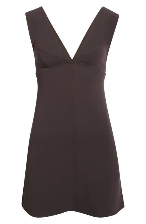 REFORMATION Anara Plunge Neck Minidress - Mole