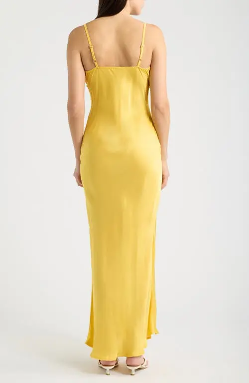 Deluc Trevi Sleeveless Satin Maxi Dress With Frills