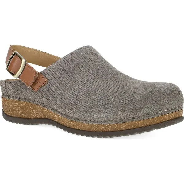 Dansko Merrin Slingback Clog - Stone Embossed Suede