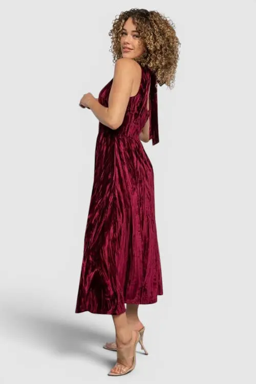 BALTIC BØRN Octavia Velvet Midi Dress