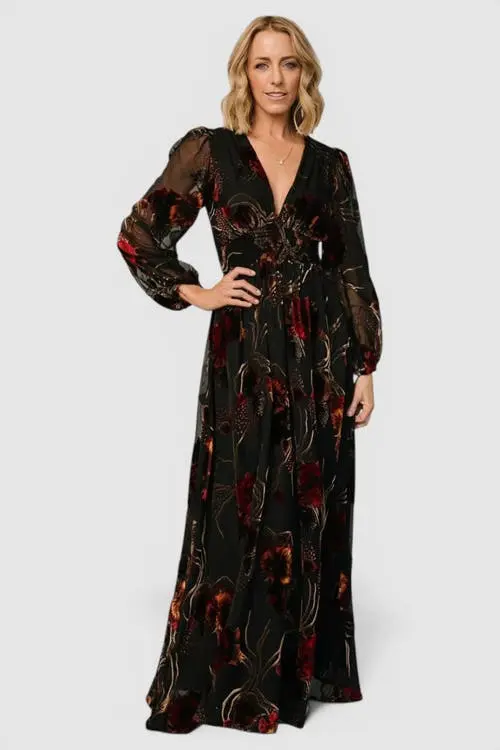 BALTIC BØRN Mikla Maxi Dress - Black Multi