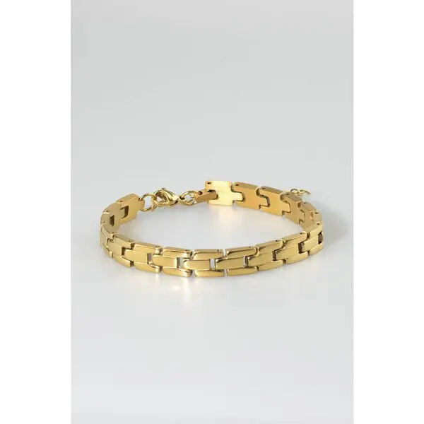 MEIDEYA Aleah 18k Plated Stainless Steel Link Bracelet - Gold
