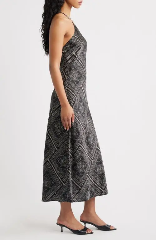 Lulus Tate Bandana Print Midi Dress