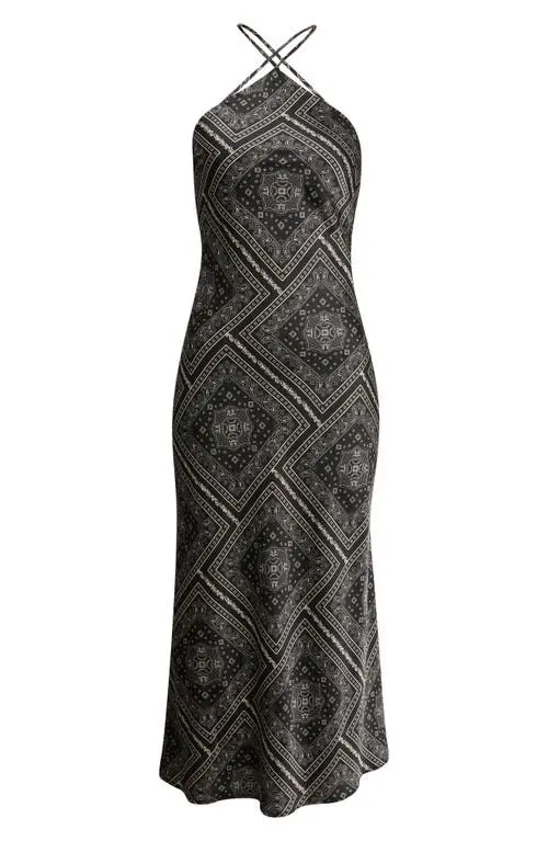 Lulus Tate Bandana Print Midi Dress