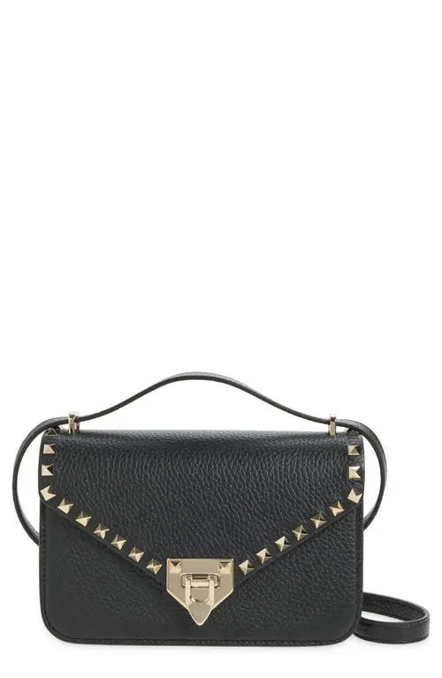 Valentino Garavani Small Rockstud Leather Shoulder Bag - Black