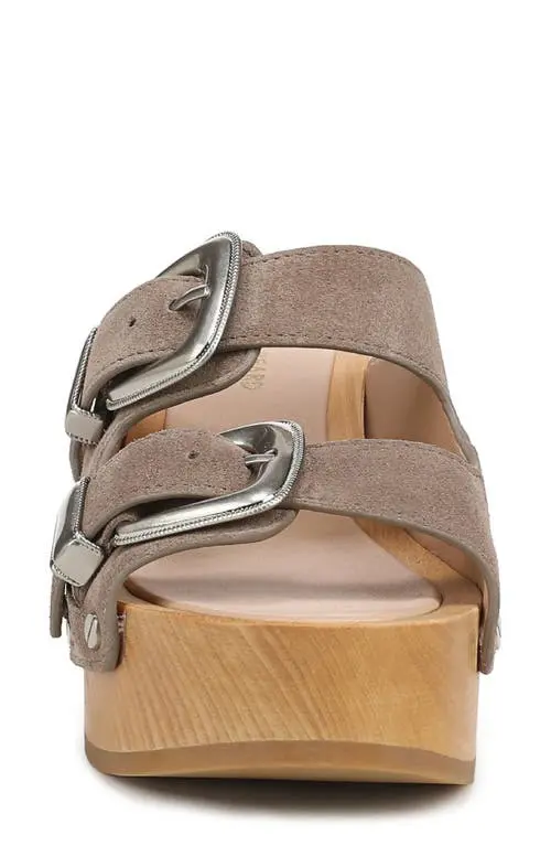 Veronica Beard Halifax-2 Leather Slide Sandal - Bark Suede