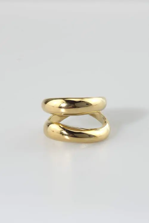 MEIDEYA Thick Double Wave Ring