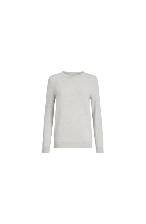 Brunello Cucinelli Cashmere Sweater With Monili - Light Grey