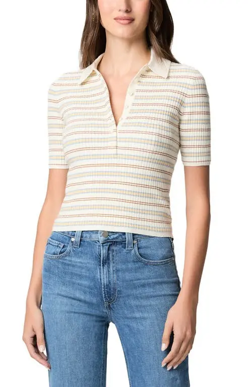 Paige Summit Stripe Organic Cotton Blend Top - White Multi