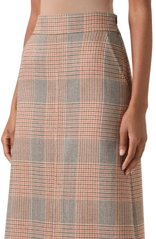 Akris Glen Check A-line Midi Skirt
