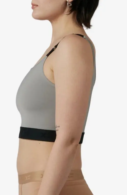 TOMBOYX Compression Plus Crop Top With Adjustable Straps - Ultimate Gray