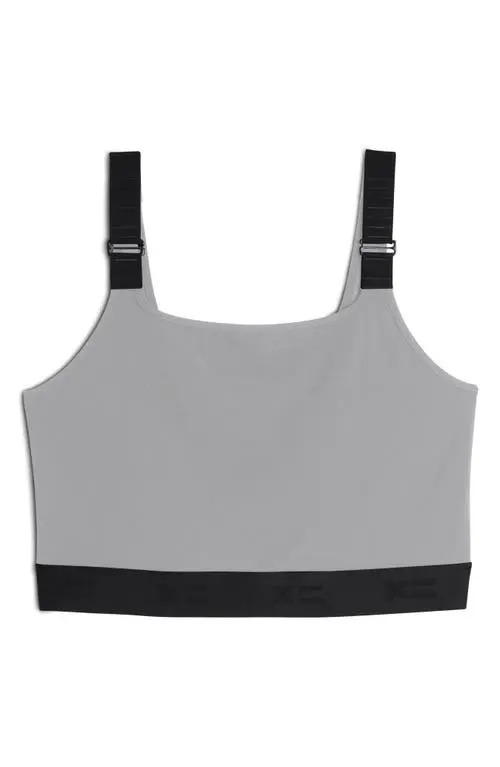 TOMBOYX Compression Plus Crop Top With Adjustable Straps - Ultimate Gray