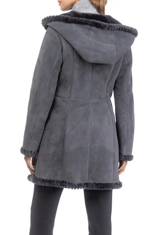 Gorski Genuine Shearling Parka With Whipstitch Trim