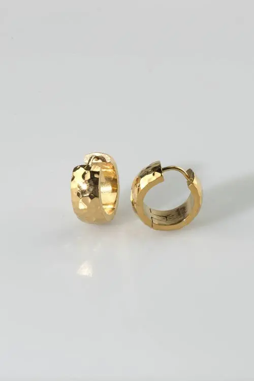 MEIDEYA Hammered Small Hoop Earrings