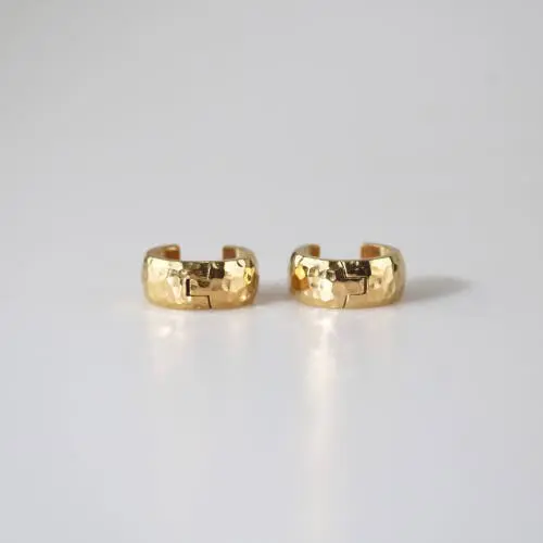 MEIDEYA Hammered Small Hoop Earrings
