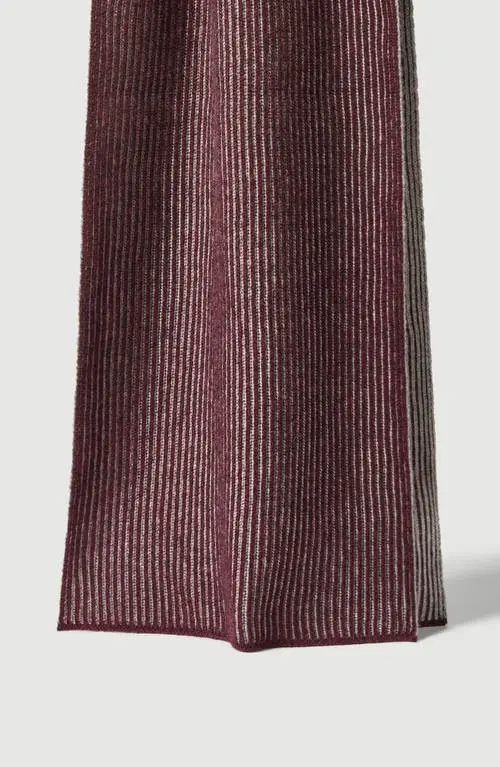Brunello Cucinelli Cashmere English Rib Vanisé Knit Scarf - Bordeaux