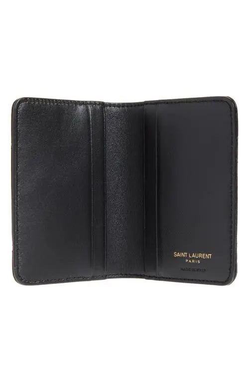 Saint Laurent Jamie Carré Rive Gauche Matelassé Leather Bifold Card Case