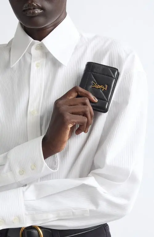Saint Laurent Jamie Carré Rive Gauche Matelassé Leather Bifold Card Case