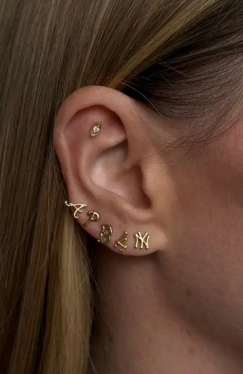 LUV AJ Mlb New York Yankees Logo Stud Earrings