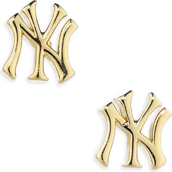 LUV AJ New York Yankees Logo Stud Earrings - Gold