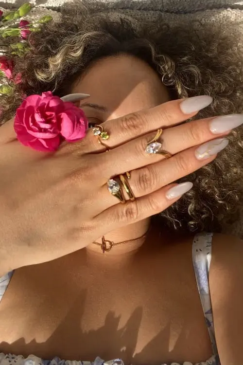 MEIDEYA Spiral Pear-cut Ring
