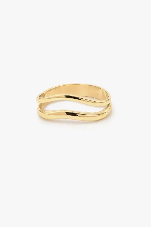 MEIDEYA Split Shank Wave Ring - Gold