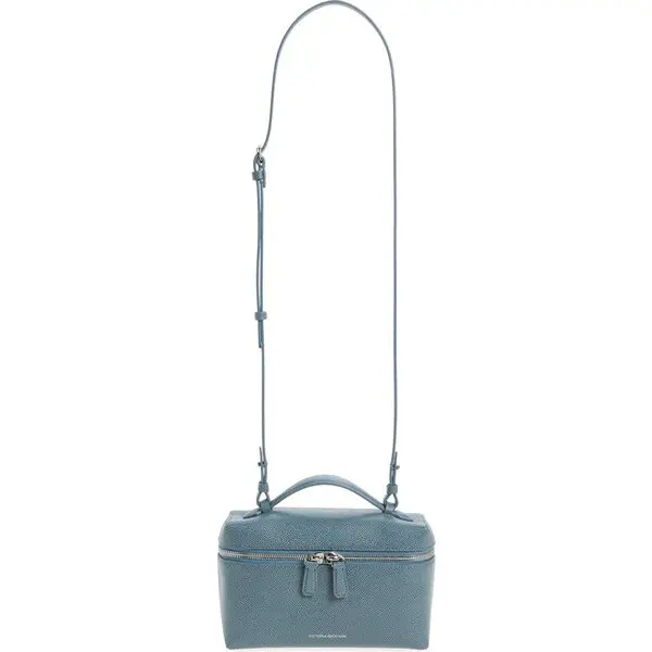 Victoria Beckham Dorian Leather Vanity Case Bag - Agave Blue