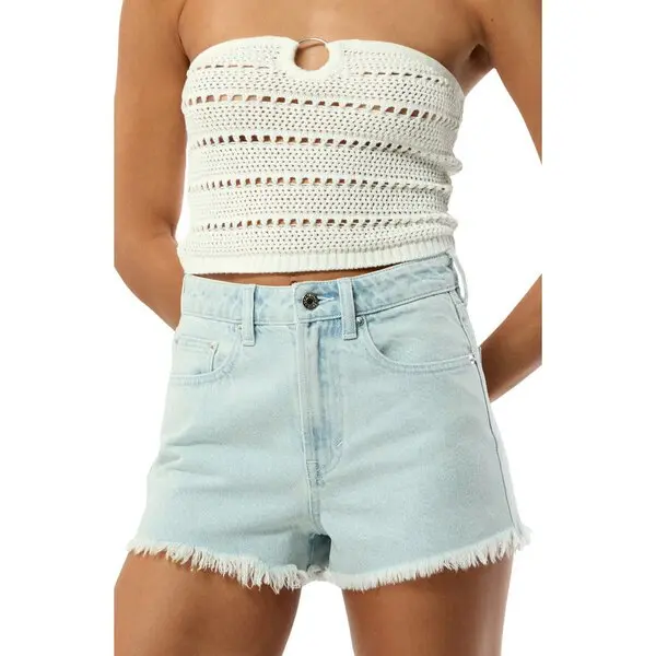 PACSUN Malisha Ivy Fray Hem Denim Shorts