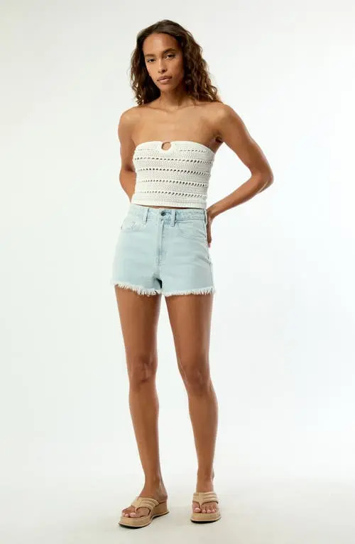 PACSUN Malisha Ivy Fray Hem Denim Shorts