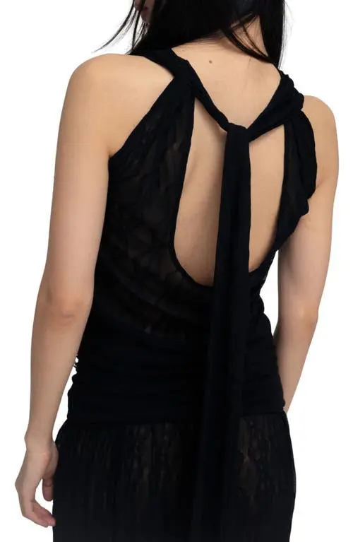 FIND ME NOW Sleeveless Textured High Neck Top