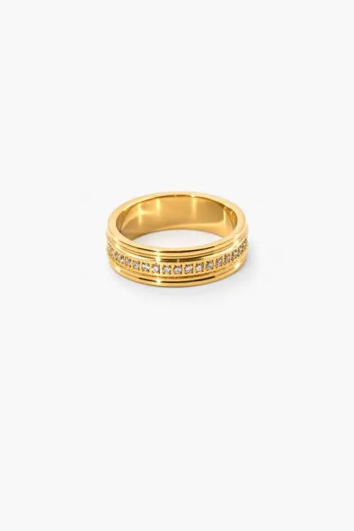 MEIDEYA Eternal Sparkle Band Ring - Gold