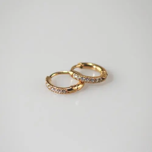 MEIDEYA Mini Pave Huggie Hoops