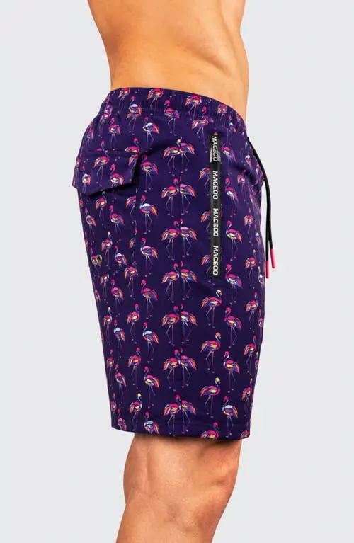 MACEOO Lion Flamingo Swim Trunks
