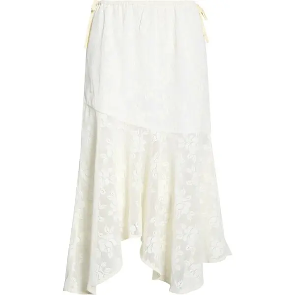 MUSE ASSEMBLY Floral Lace Asymmetric Skirt