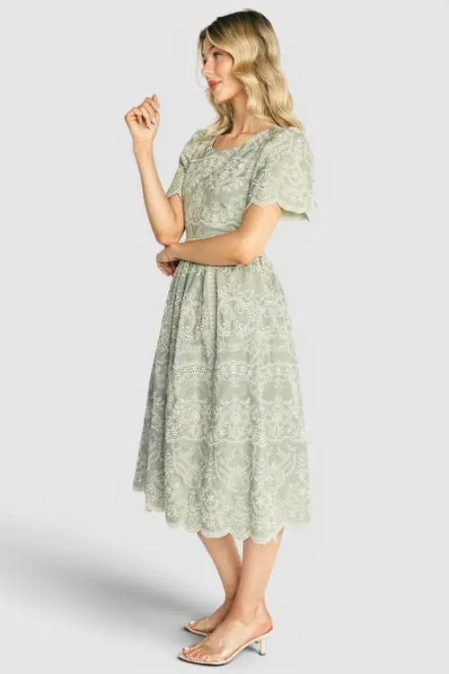 BALTIC BØRN Margot Eyelet Midi Dress
