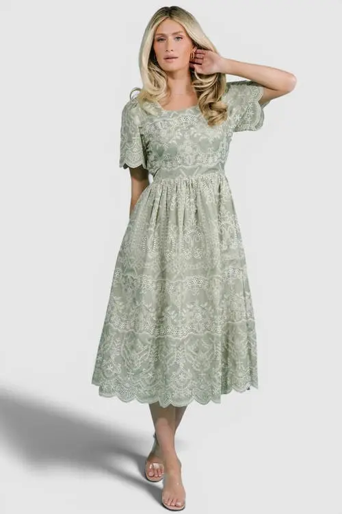 BALTIC BØRN Margot Eyelet Midi Dress