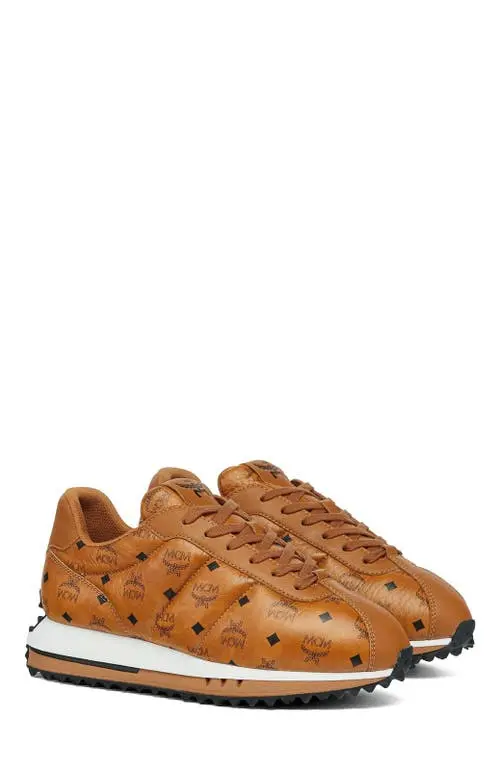 Mcm Quilted Monogram Leather Low Top Sneakers