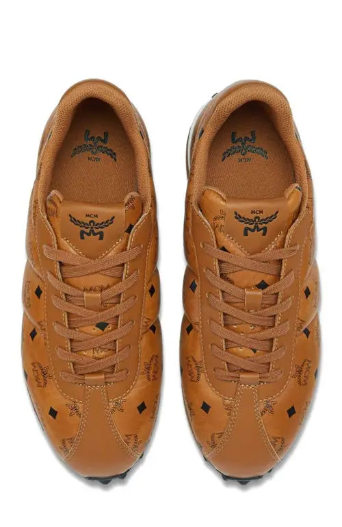 Mcm Quilted Monogram Leather Low Top Sneakers