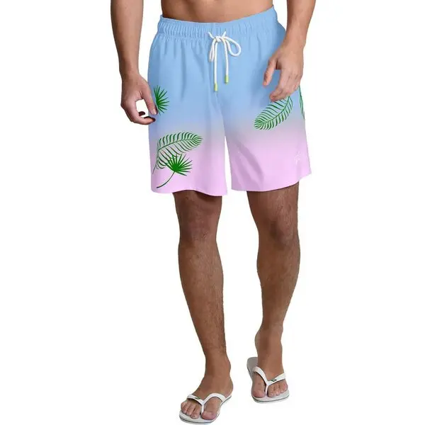 MARGARITAVILLE Buffalo Bills Tropical Print Swim Shorts - Light Blue