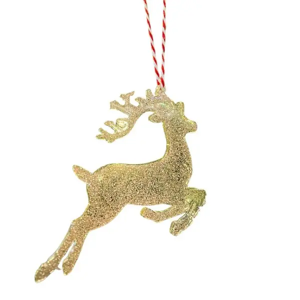 BY SHAX Sparkly Large Reindeer Ornament