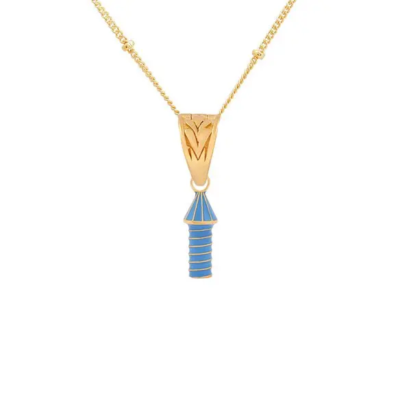 APRÈS YOUTH Gold / Blue Rocket Charm Necklace Blue