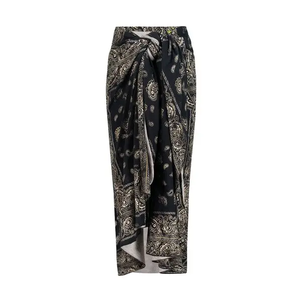EMANMOON Black / White Indie Sarong Skirt