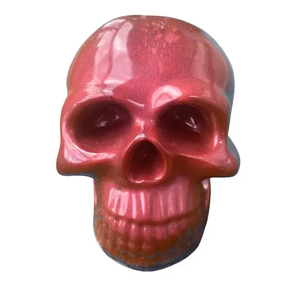 BY SHAX Spooky Sparkly Skull Maroon