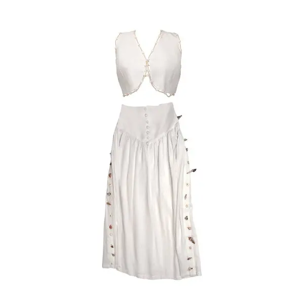 MUDA CLOTHING FZ LLC Ariel Linen Co-ord Set - White